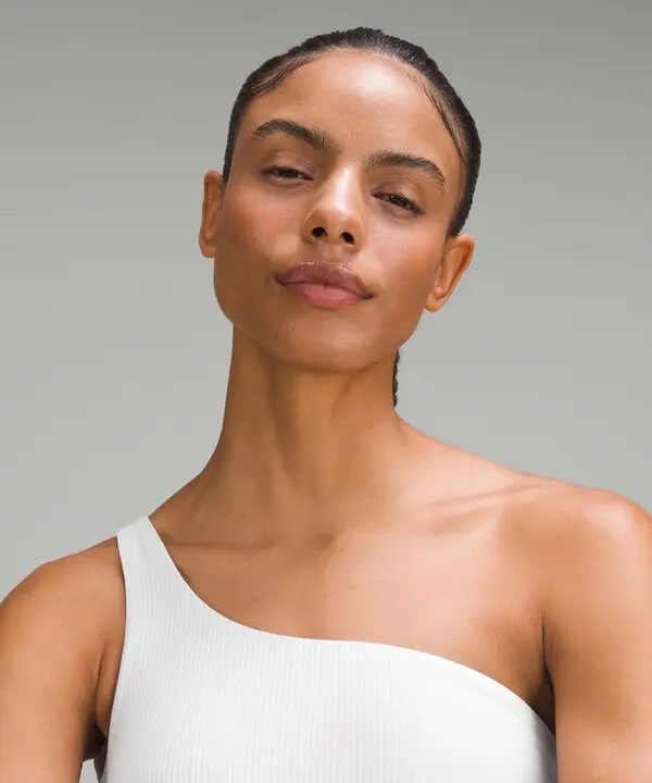 Lululemon Ribbed Nulu Asymmetrical Yoga Tank Top - White