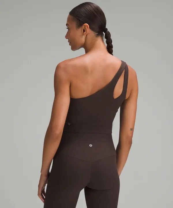 Lululemon Ribbed Nulu Asymmetrical Yoga Tank Top In Espresso - 57