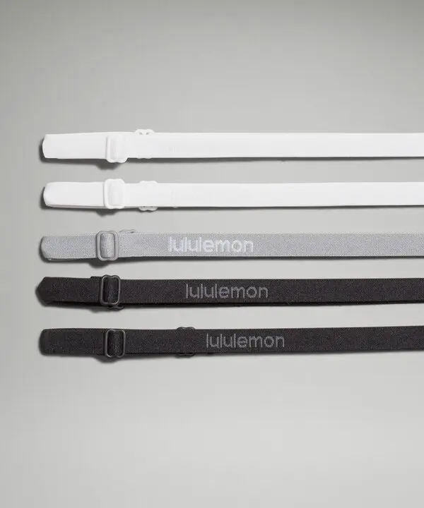 Lululemon Skinny Adjustable Headbands - Black/black/rhino Grey/white/white
