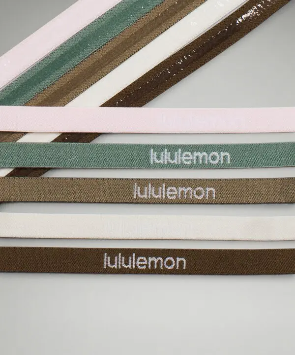 Lululemon Skinny Adjustable Headbands - Deep Artifact/bone/fawn Brown/grey Eucalyptus/strawberry Milkshake
