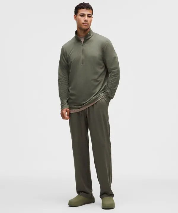 Lululemon Soft Jersey Half Zip - Heathered Army Green/heathered Willow Leaf