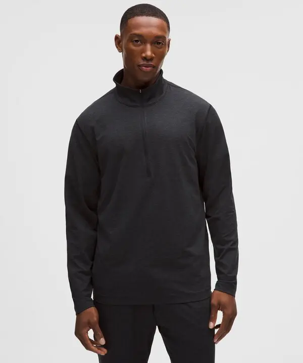 Lululemon Soft Jersey Half Zip - Heathered Black/heathered Obsidian