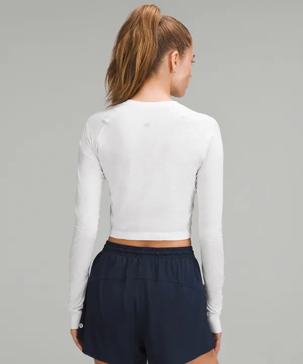Lululemon Swiftly Tech Cropped Long-sleeve Shirt - White