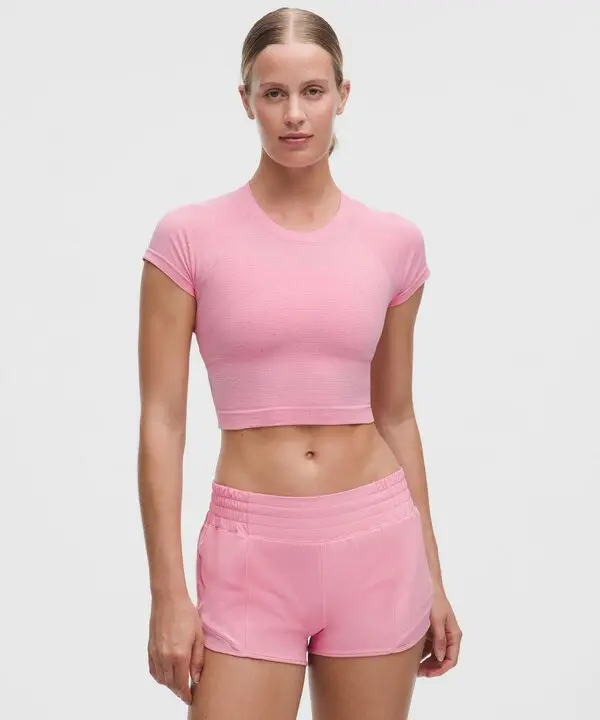 Lululemon Swiftly Tech Cropped Short-sleeve Shirt 2.0 - Candy Cloud/multi
