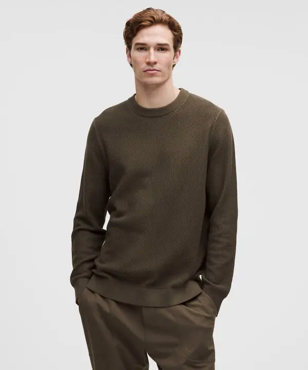 Lululemon Textured Knit Crewneck Sweater - Olive Brown