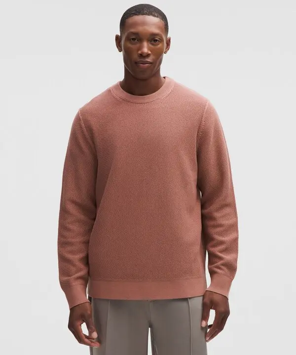 Lululemon Textured Knit Crewneck Sweater - Red Clay