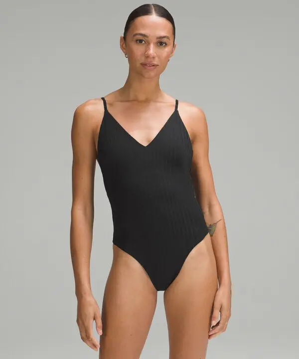 Lululemon V-neck Ribbed One-piece Swimsuit