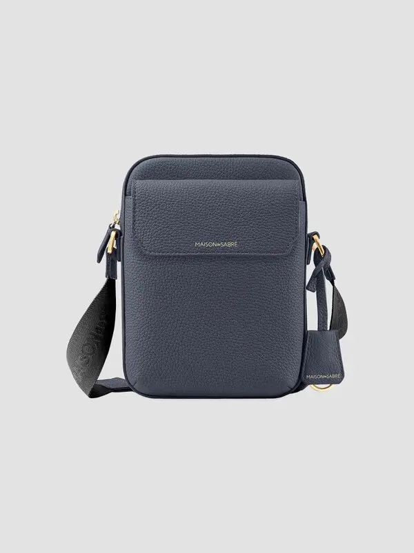 MAISON DE SABRE Leather Messenger Bag - Graphite Grey