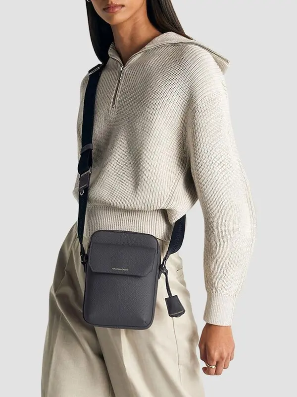 MAISON DE SABRE Leather Messenger Bag - Graphite Grey