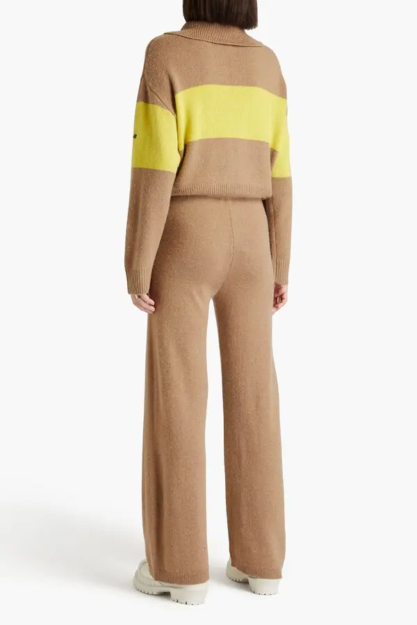 Goldbergh Jules Two-tone Knitted Half-zip Sweater