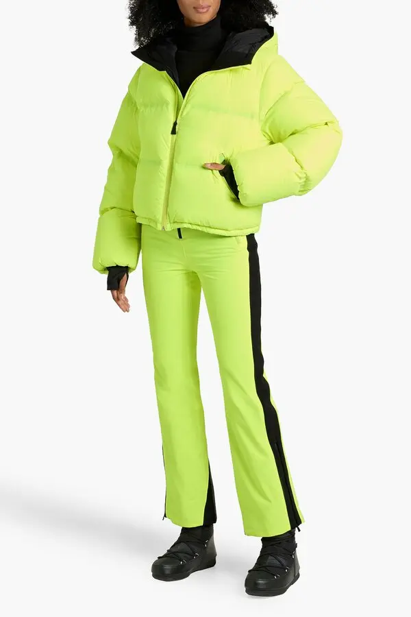 Aztech Mountain Minnie Nuke Cropped Quilted Down Ski Jacket - Bright Yellow