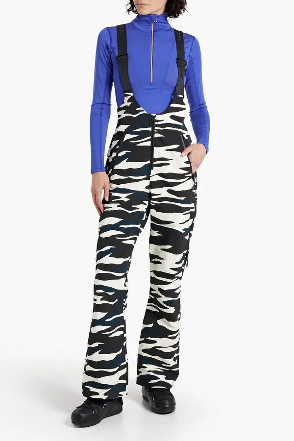 HOLDEN Zipdetailed Zebraprint Shell Ski Salopettes