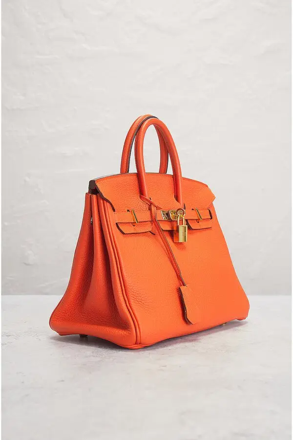 Hermès Chevre Birkin 25 Handbag - Feu Orange