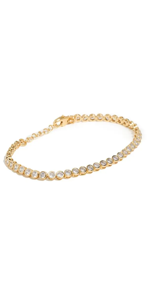 Madewell Bezel Set Crystal Bracelet - Pale Gold
