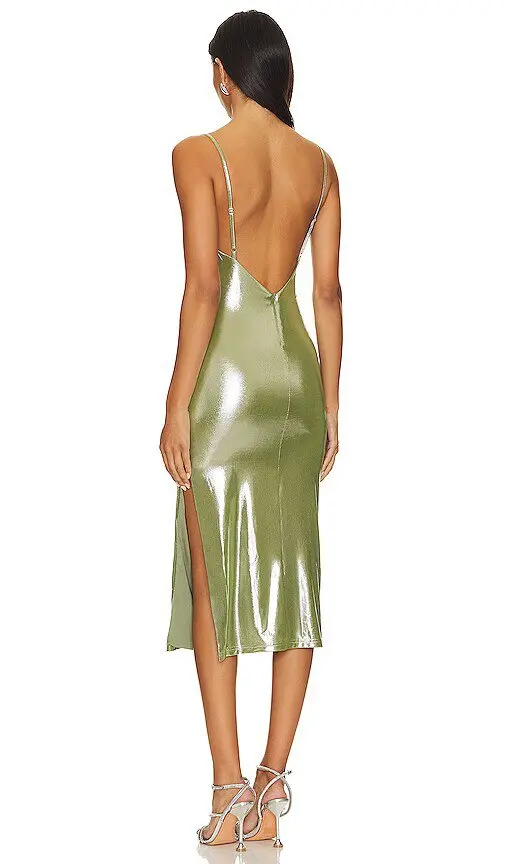 Superdown Faye Midi Dress In Sage Metallic - 40% Off | Editorialist