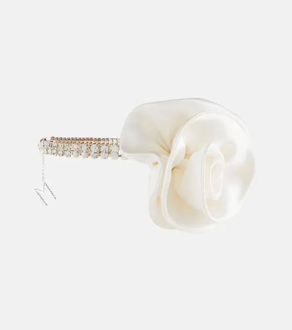 Magda Butrym Floral-appliqué Crystal-embellished Choker - Silver