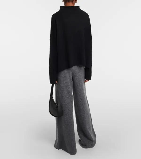 LISA YANG Sandy Cashmere Mockneck Sweater - Black
