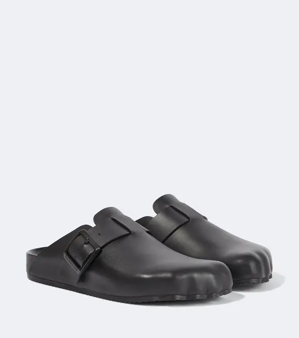 Balenciaga Sunday Leather Clogs - Black