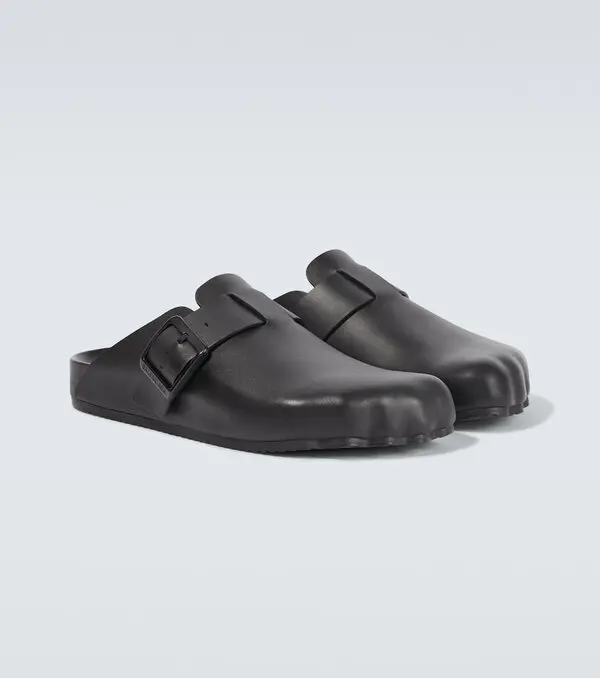 Balenciaga Sunday Leather Clogs - Black