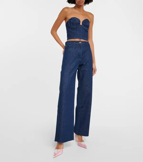 Magda Butrym Denim Bustier Top