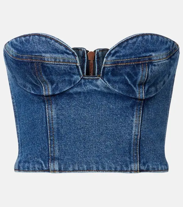 Magda Butrym Denim Bustier Top - Blue