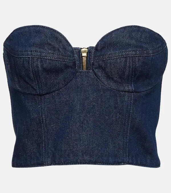 Magda Butrym Denim Bustier Top - Blue