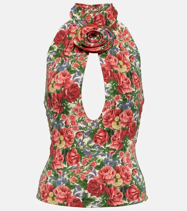 Magda Butrym Floral Halterneck Top - Multicoloured