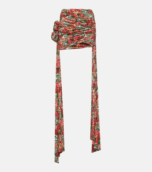 Magda Butrym Floral Draped Miniskirt - Multicoloured