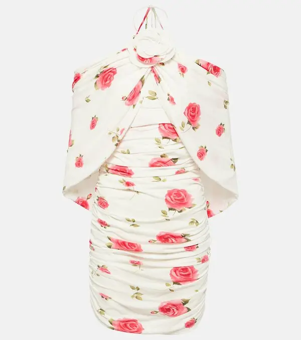 Magda Butrym Ruched Floral Appliqué Minidress - Multicoloured