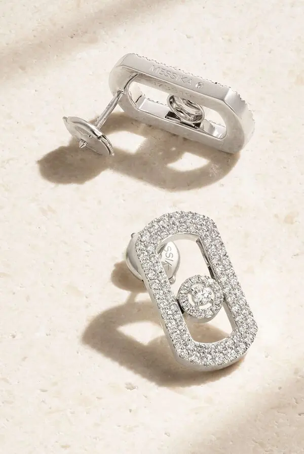 Messika Move Citizen 18-karat White Diamond Earrings - Gold