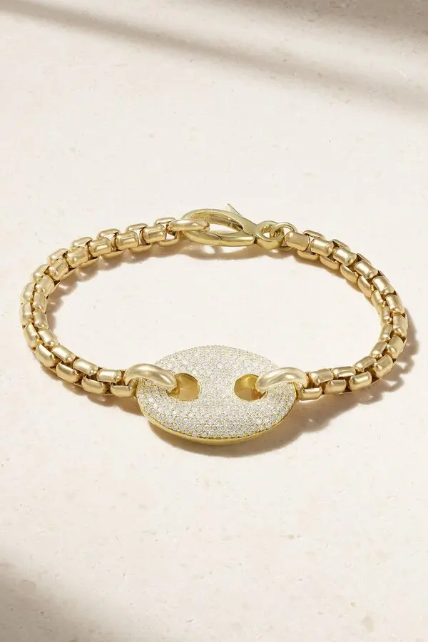 JENNA BLAKE 18-karat Diamond Mariner Link Bracelet - Gold