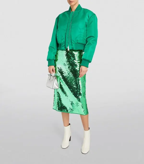Max Mara Sequin-embellished Midi Skirt