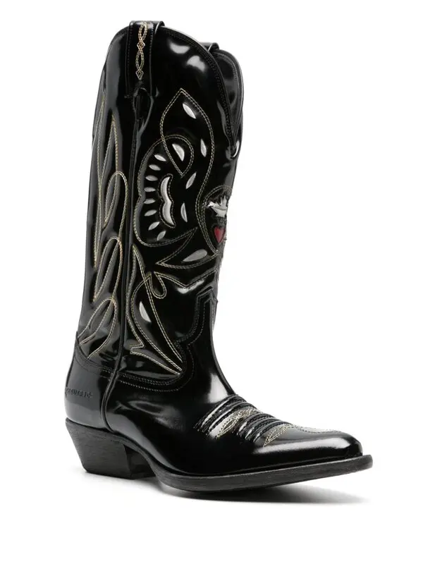 Dsquared2 Stitched Leather Western Boots