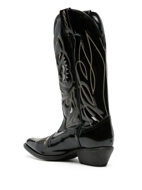 Dsquared2 Stitched Leather Western Boots