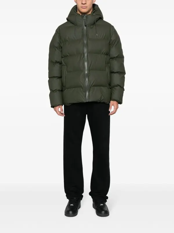 Rains Hooded Padded Jacket - Green