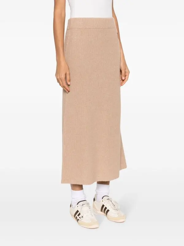 Maison Kitsuné Fox Patch Ribbed-knit Skirt