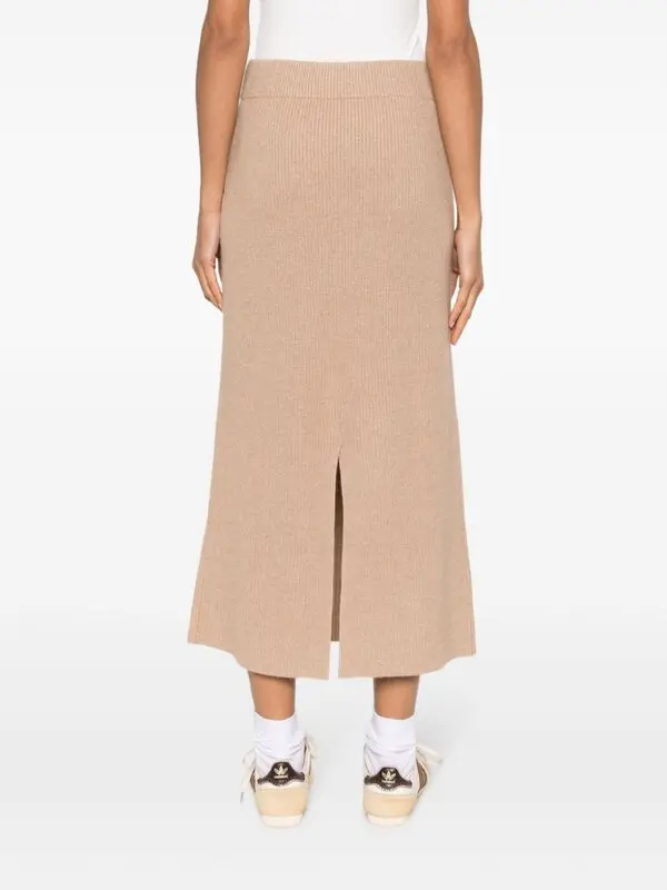 Maison Kitsuné Fox Patch Ribbed-knit Skirt