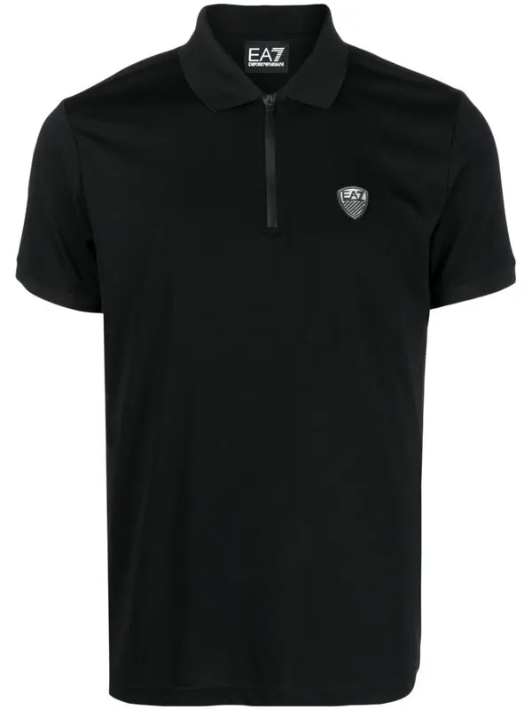 Emporio Armani Logo-patch Half-zip Polo Shirt