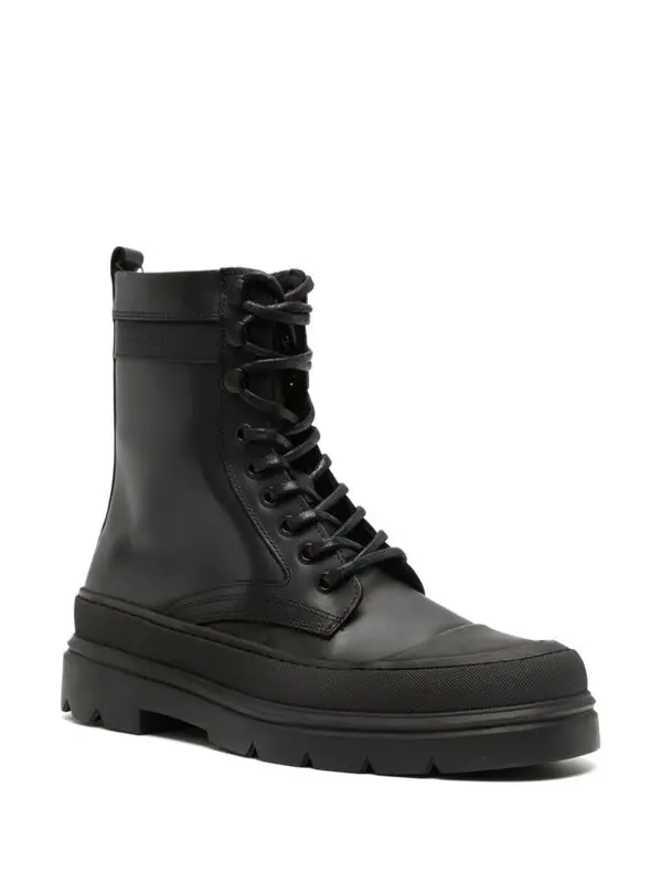Calvin Klein Debossed Leather Ankle Boots