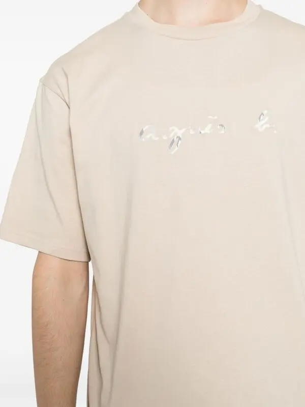 AGNES B. Christof Logo-stamp T-shirt - Brown