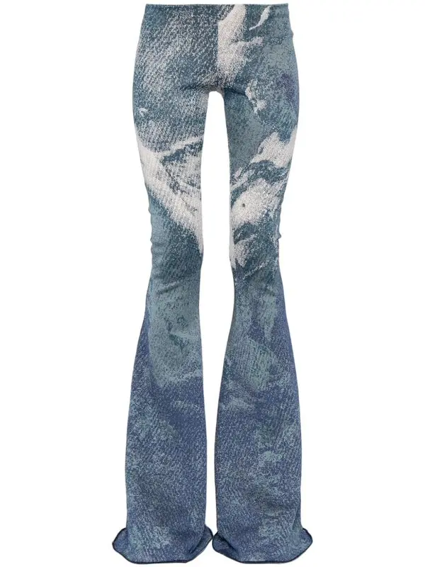 Roberto Cavalli Patterned Jacquard Flared Trousers