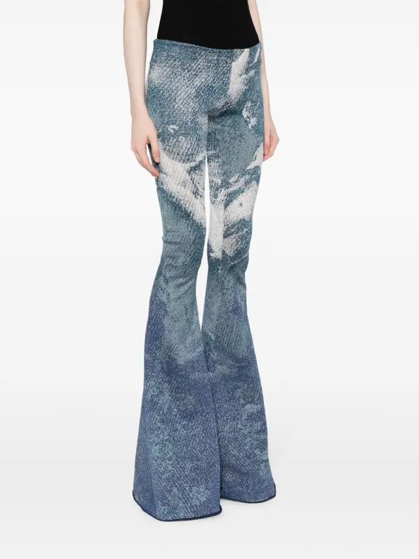 Roberto Cavalli Patterned Jacquard Flared Trousers