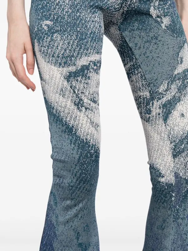 Roberto Cavalli Patterned Jacquard Flared Trousers
