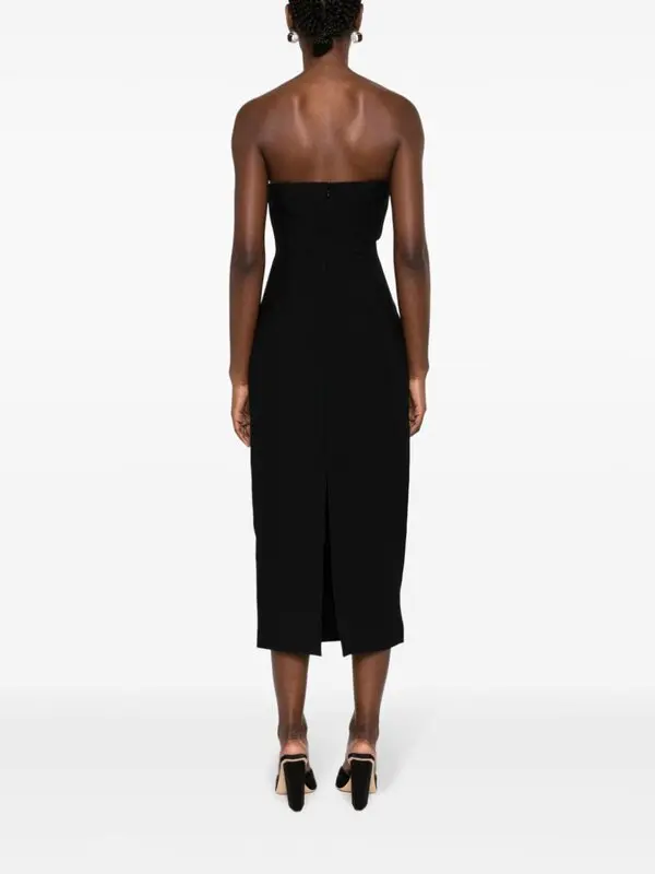 Roland Mouret Two-tone Strapless Wool-blend Midi Dress