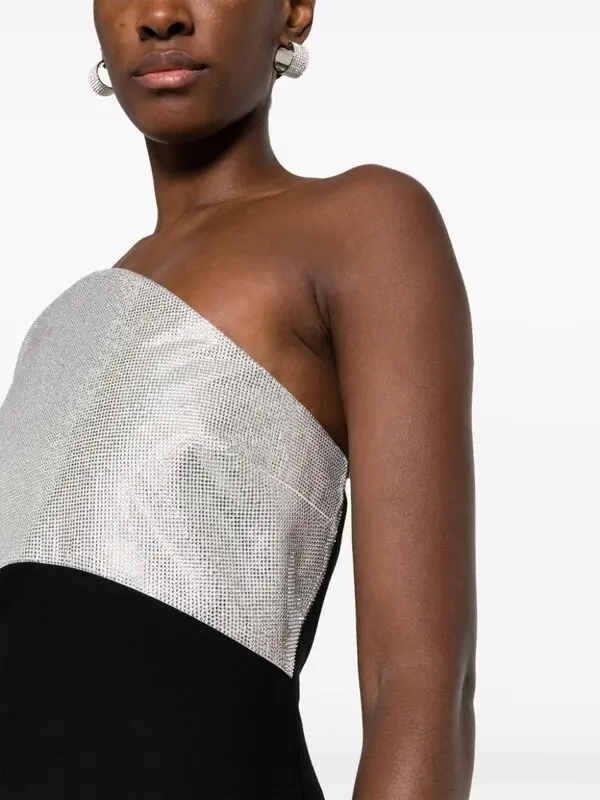 Roland Mouret Two-tone Strapless Wool-blend Midi Dress