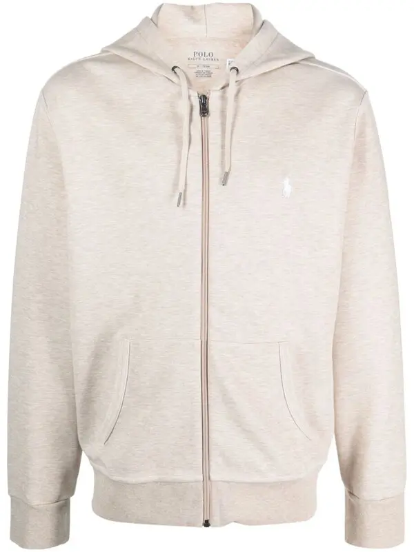 Polo Ralph Lauren Polo Pony Jersey Zip-up Hoodie - Neutrals