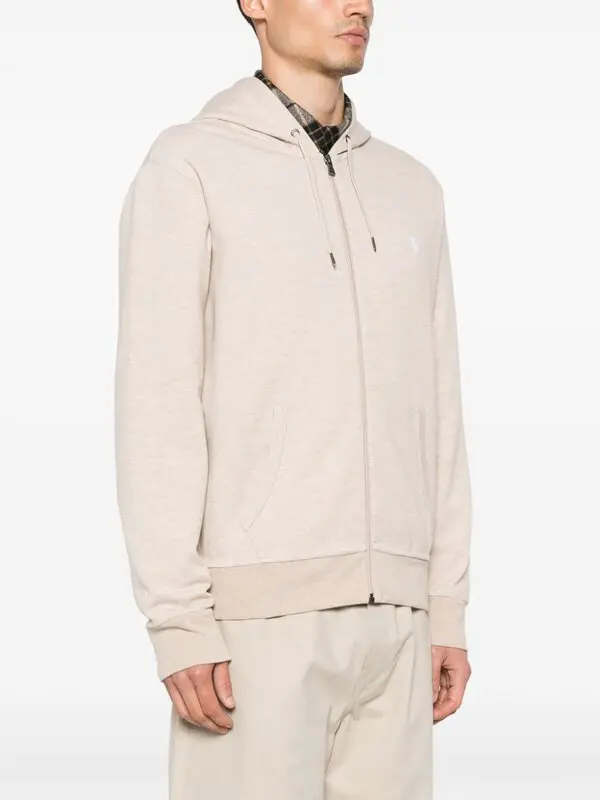 Polo Ralph Lauren Polo Pony Jersey Zip-up Hoodie - Neutrals