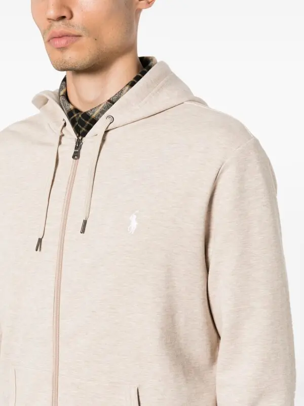 Polo Ralph Lauren Polo Pony Jersey Zip-up Hoodie - Neutrals