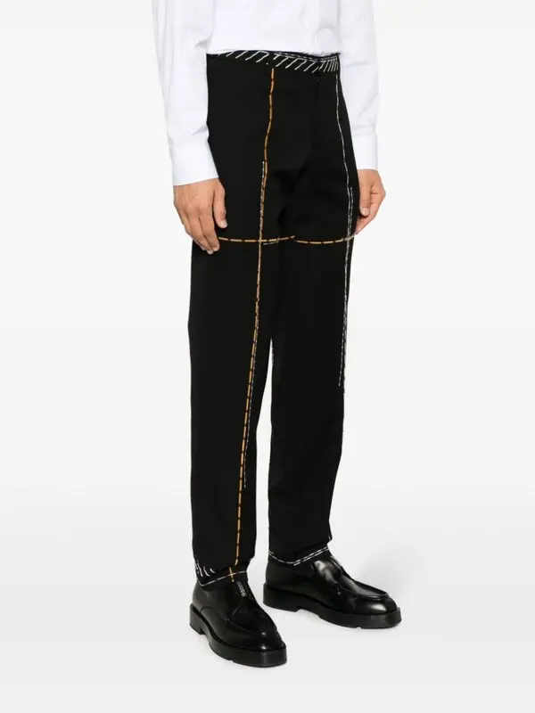 Moschino Contrast-stitching Virgin Wool Trousers