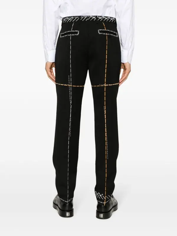 Moschino Contrast-stitching Virgin Wool Trousers